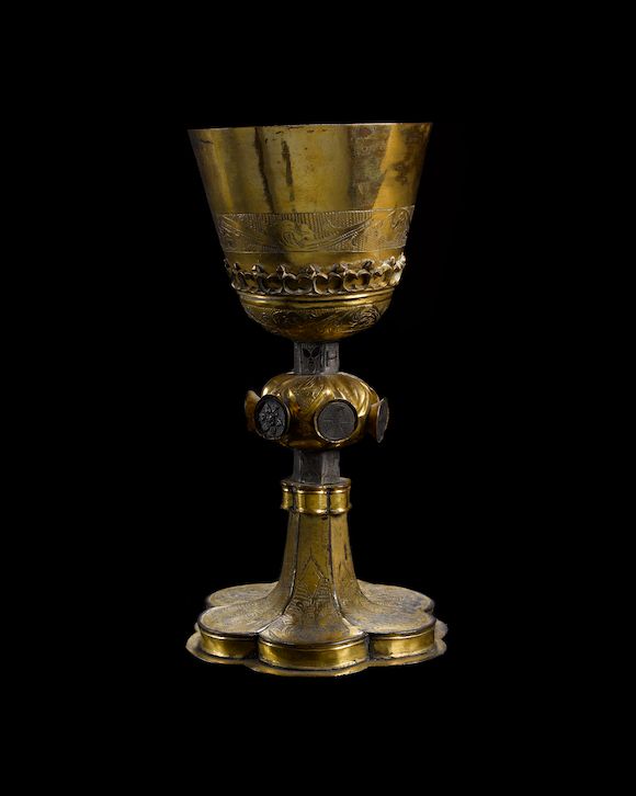 Bonhams : A late 15th / early 16th century German gilt copper goblet