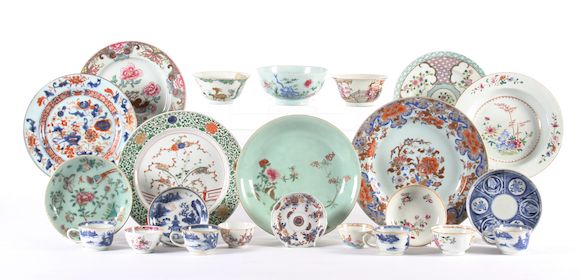 Bonhams : A group of Chinese porcelain tea wares and plates