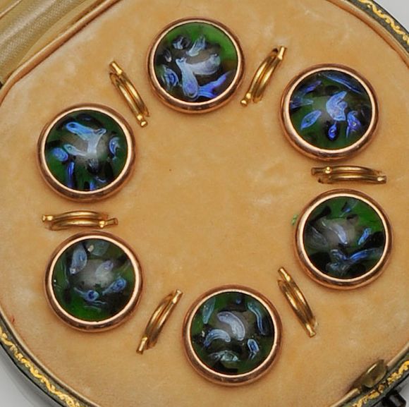 Bonhams : A set of circular cabochon buttons
