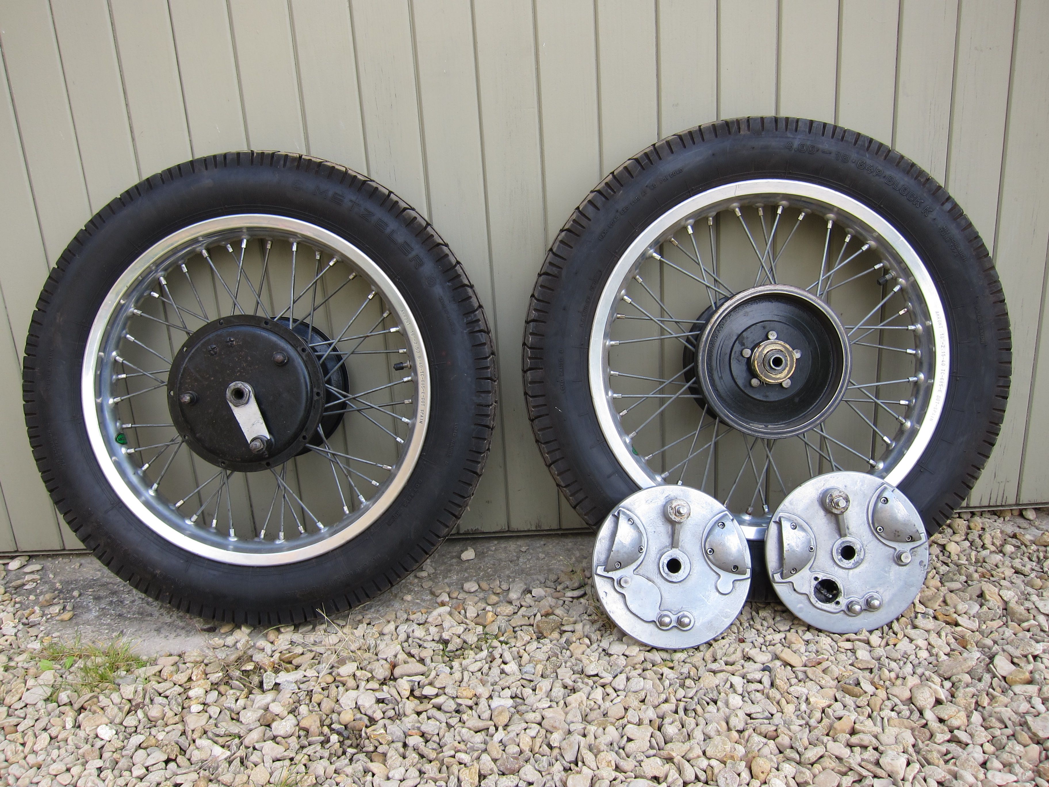 Bonhams Cars : A pair of 18" wheels to suit Vincent,