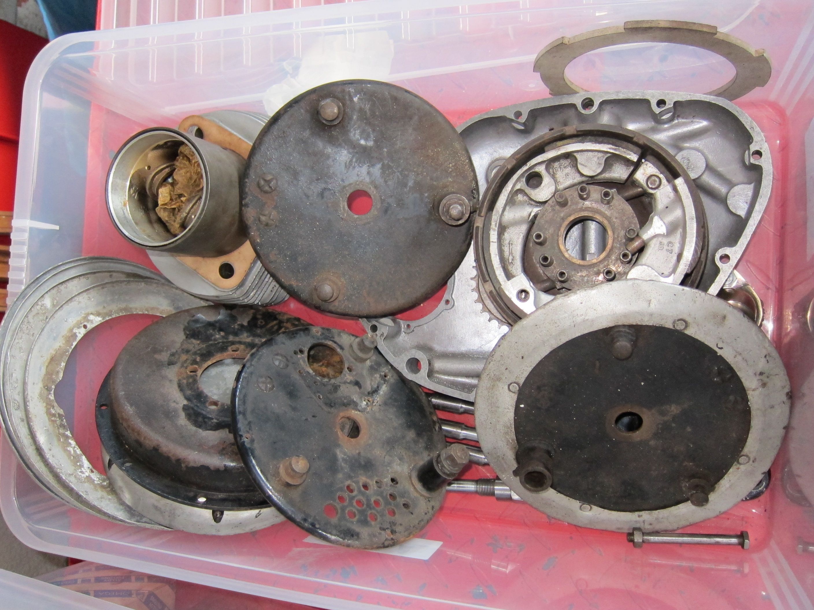 Bonhams Cars : Assorted Vincent spares including brake back plates,