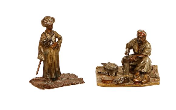 Bonhams : Two early 20th century cold painted Viennese bronze models