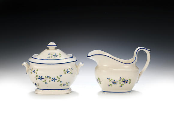 Bonhams A Rare Nantgarw Milk Jug And Sucrier And Cover Circa 1818 20