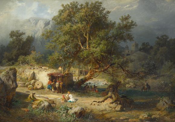Bonhams : Paul von Franken (German, 1818-1884) Caucasian landscape