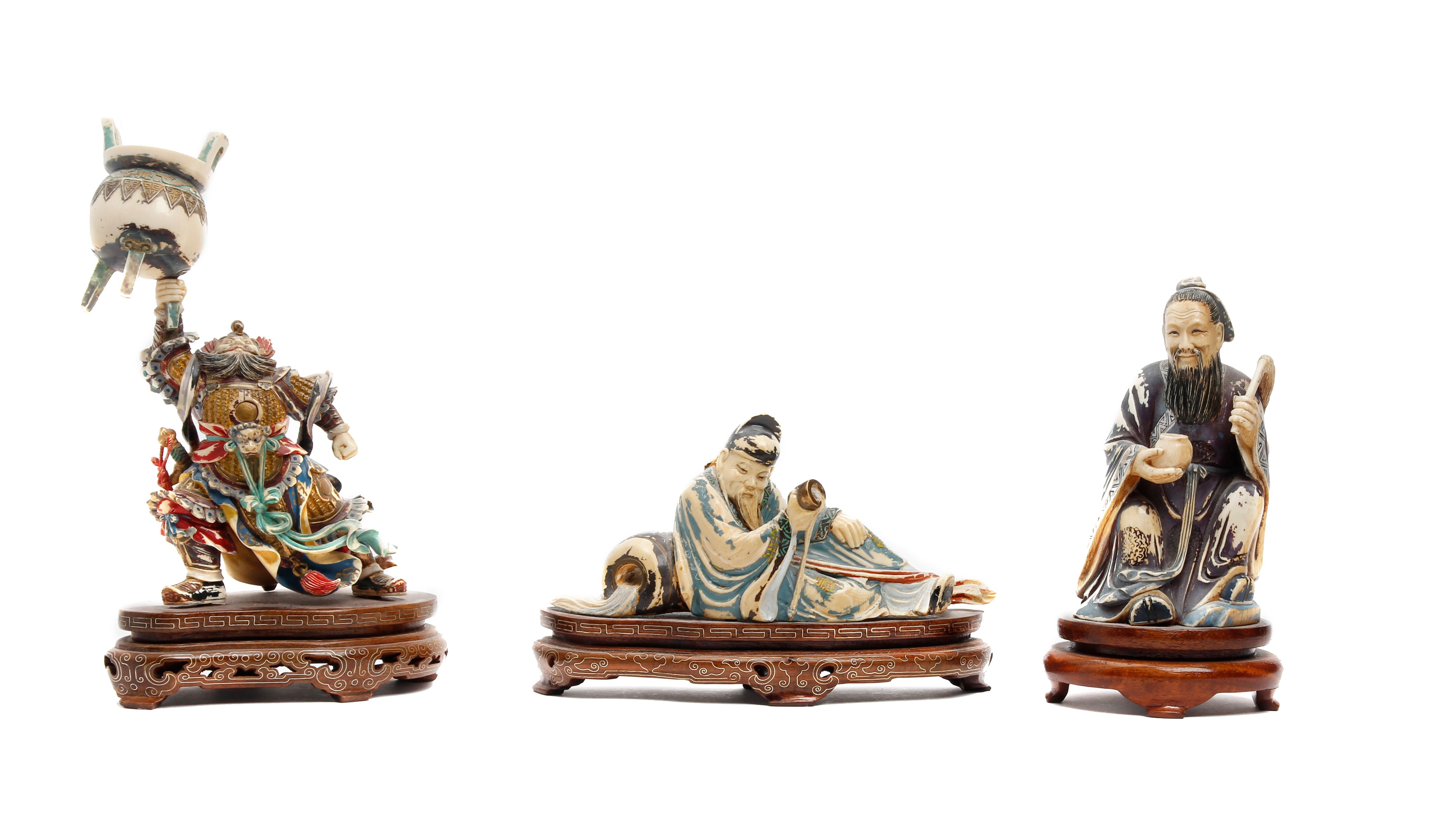 Bonhams : A collection of Chinese painted and stained ivory figures ...