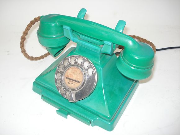 Bonhams : A pre-war 200-series green bakelite telephone,