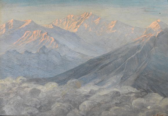 Bonhams : M. Sain (India, 20th Century) Kangchenjunga in the Himalayas