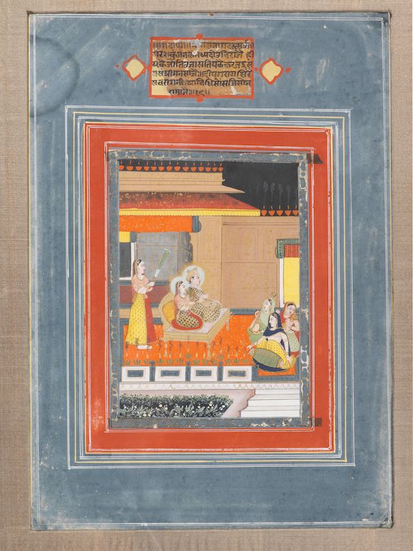 Bonhams : A prince and princess enthroned on a terrace, with an ...
