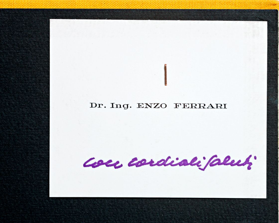 Bonhams Cars : Ferrari Yearbook 1975 together with a business card of ...
