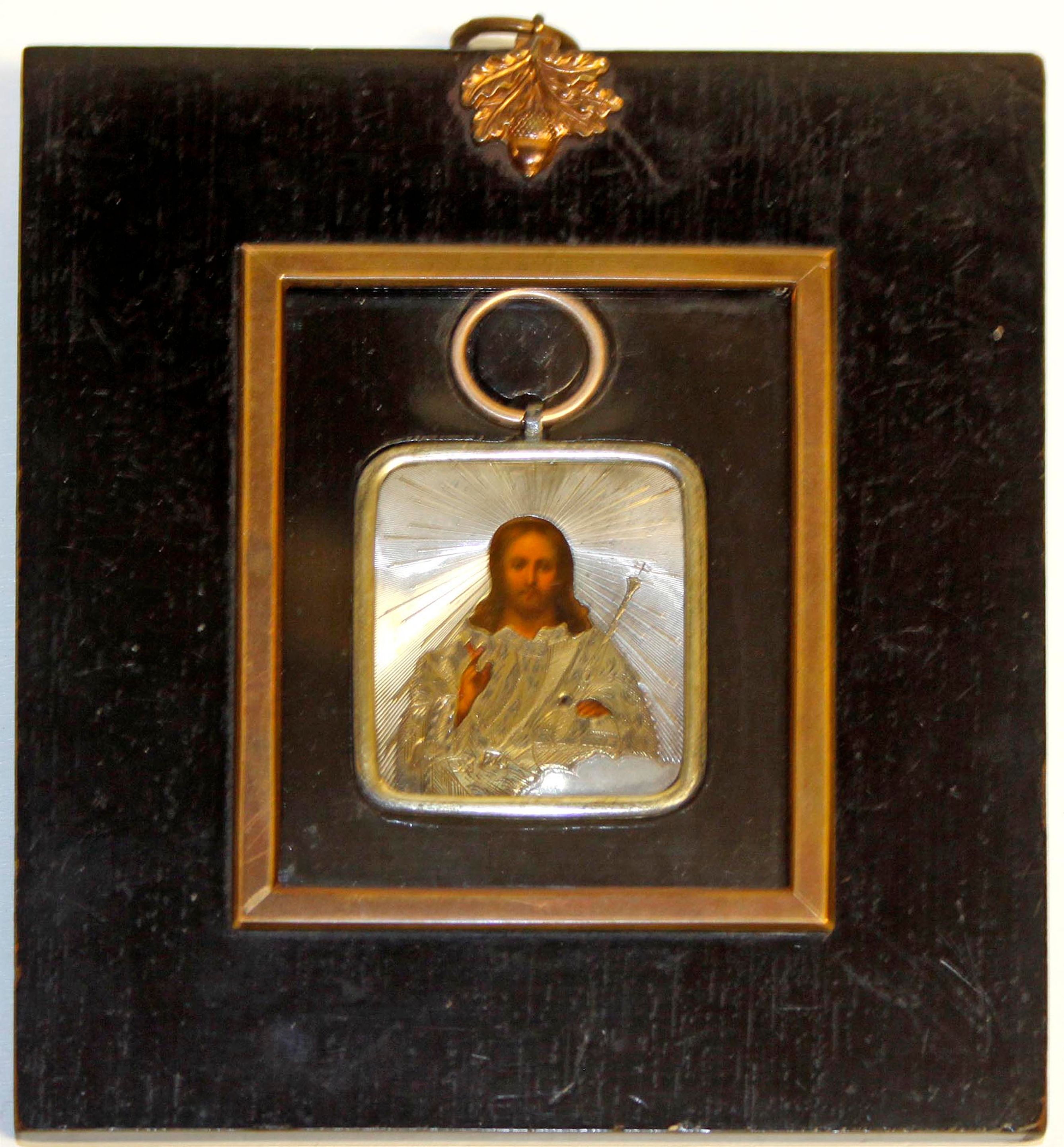 Bonhams : A framed Russian miniature icon,