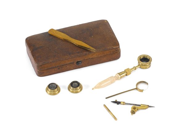 Bonhams : A simple botanical microscope, English, mid 19th century,