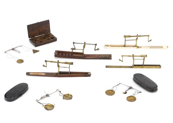 Bonhams : A collection of five coin scales, late 18th and early 19th ...