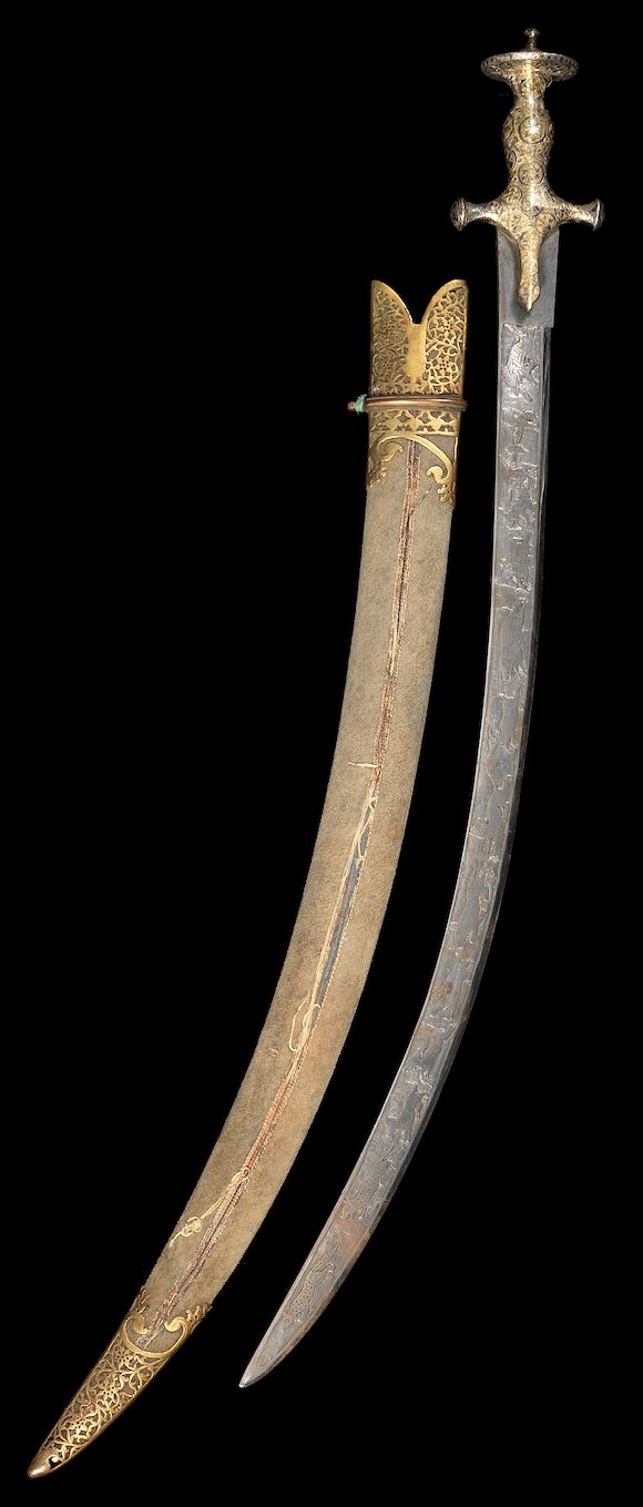 Bonhams : A silver-gilt hilted steel Sword (tulwar) India, 19th Century(2)