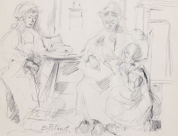 Bonhams : Bernard Pothast (Dutch, 1882-1966) The sewing lesson