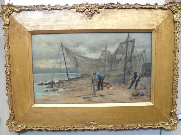 Bonhams : David Comba Adamson (British), 19th century Fixing the nets