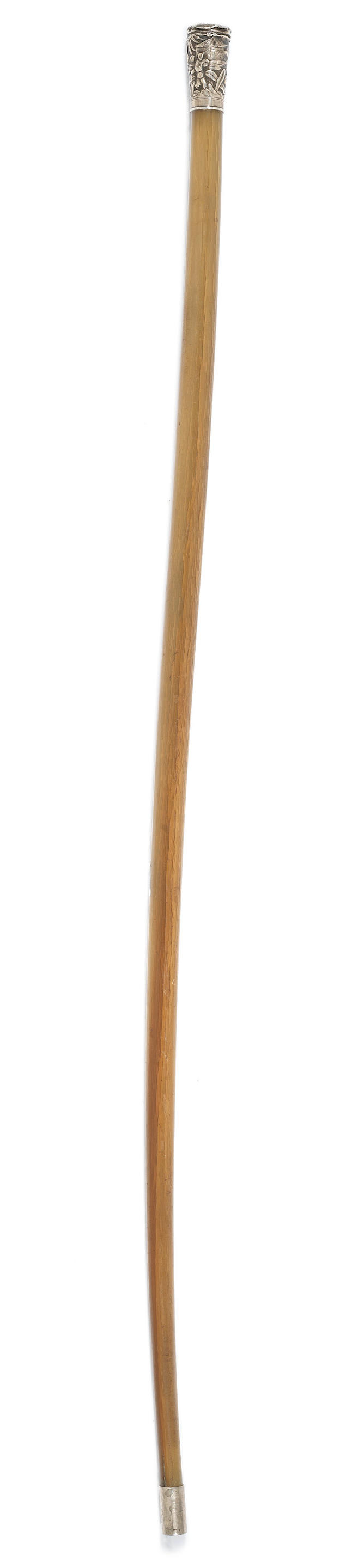 Bonhams A Silver Mounted Rhinoceros Horn Walking Cane 19th Century
