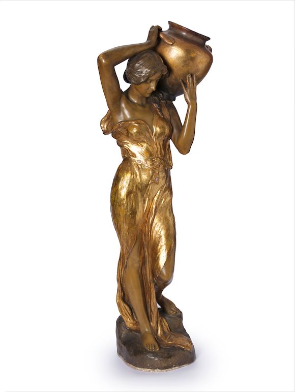 Bonhams : L.P Feffer for Goldscheider 'Porteuse d'Eau' a Patinated ...