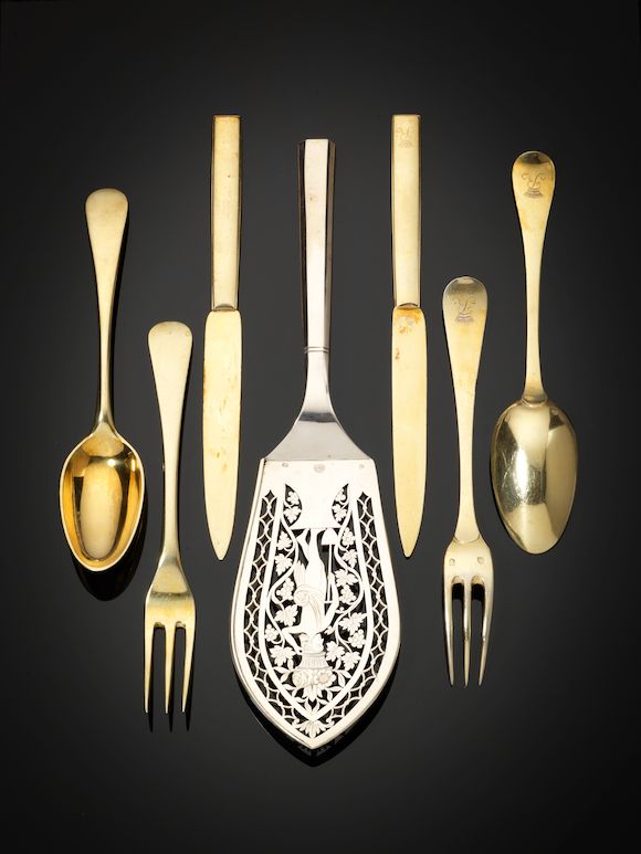 Bonhams : A late 18th century Austro-Hungarian silver-gilt dessert ...