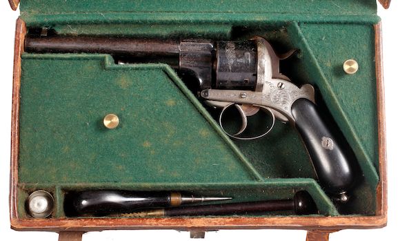 Bonhams : A Cased Six-Shot Pin-Fire Revolver