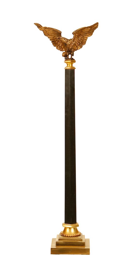 Bonhams : A gilt brass eagle on column