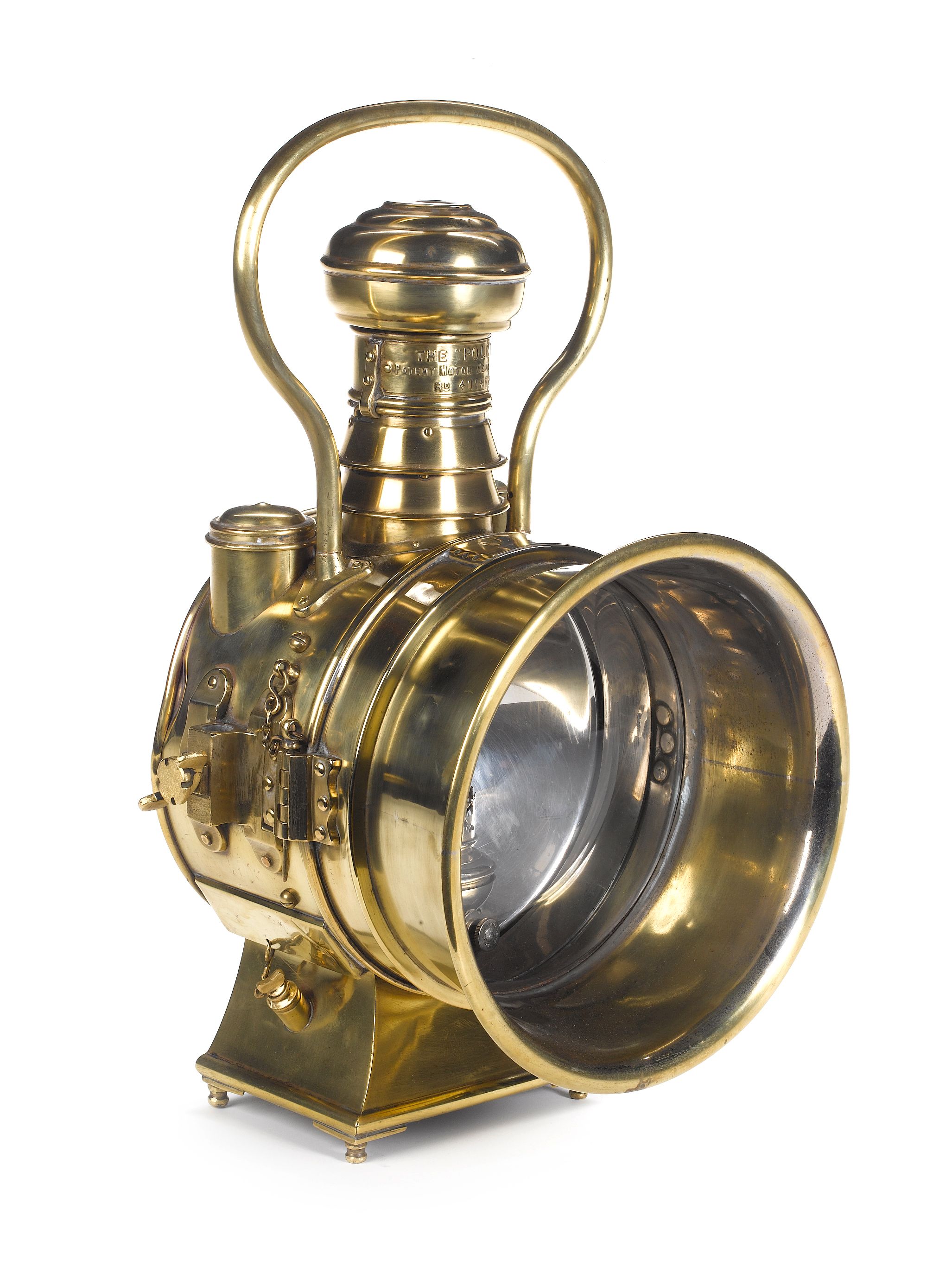 Bonhams Cars : An impressive 'The Polkey' oil illuminating car headlamp,
