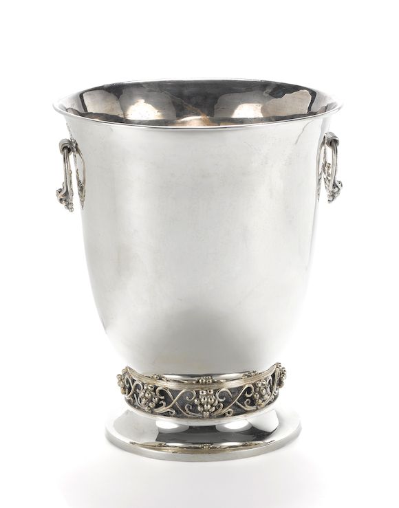 Bonhams : A large Mexican metalware punch bowl and ladle, distorted ...