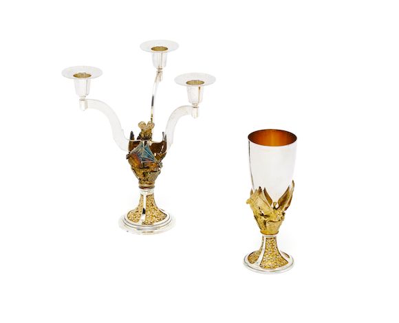 Bonhams : HECTOR MILLER FOR AURUM: A silver and silver-gilt ...