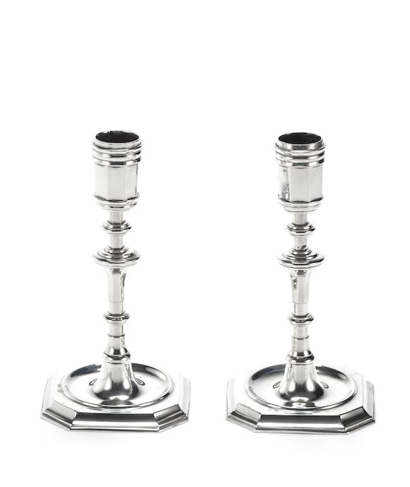 Bonhams : A pair of cast silver candlesticks, by Slater, Slater ...
