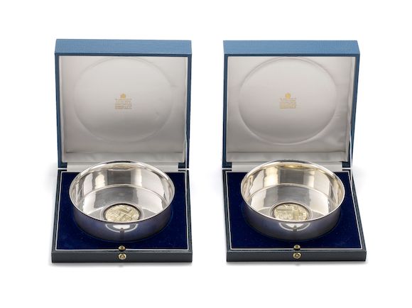 Bonhams : ALEX G. STYLES FOR GARRARD: A pair of cased commemorative ...