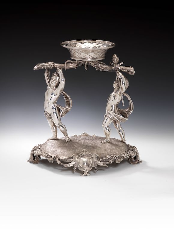 Bonhams : A Victorian silver table centre piece, by Robert Roskell ...