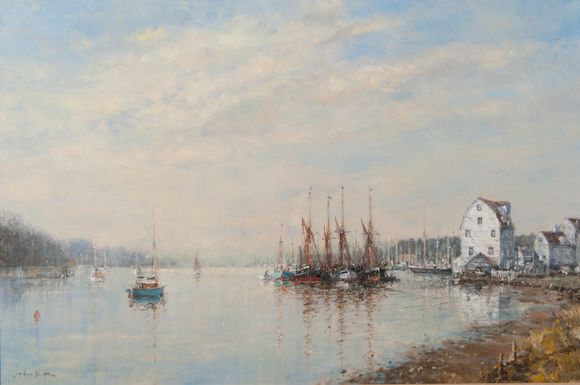 Bonhams : John Sutton (British, born 1940) 'Sunlight and mist, Woodbridge'