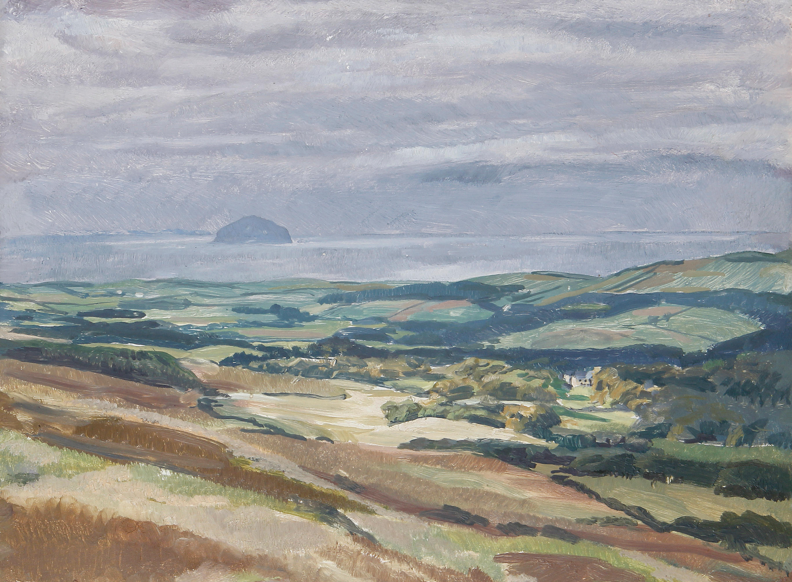 Bonhams : Stephen Bone (British, 1904-1958) Ailsa Craig from Bruce's Camp