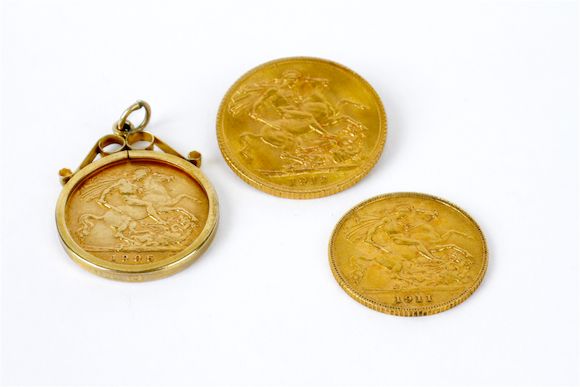 Bonhams : George V, Sovereign 1912, George V, Half-Sovereign, 1911, and ...