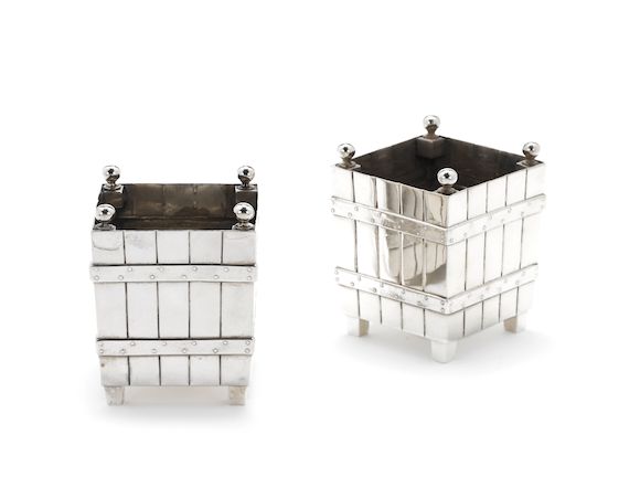 Bonhams : A cased pair of Edwardian silver vases, by Harry Brasted ...