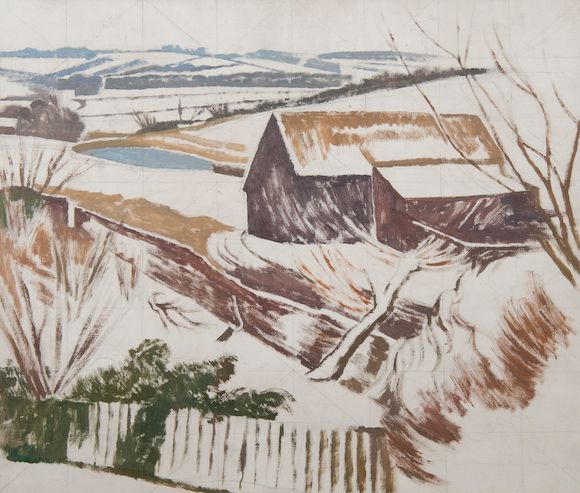 Bonhams : John Northcote Nash (British, 1893-1977) 'The black barn'