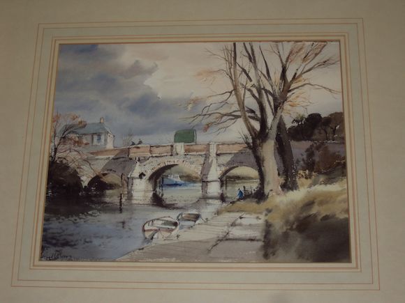 Bonhams : Leslie L. Hardy Moore (British, 1907-1997) Riverside view ...