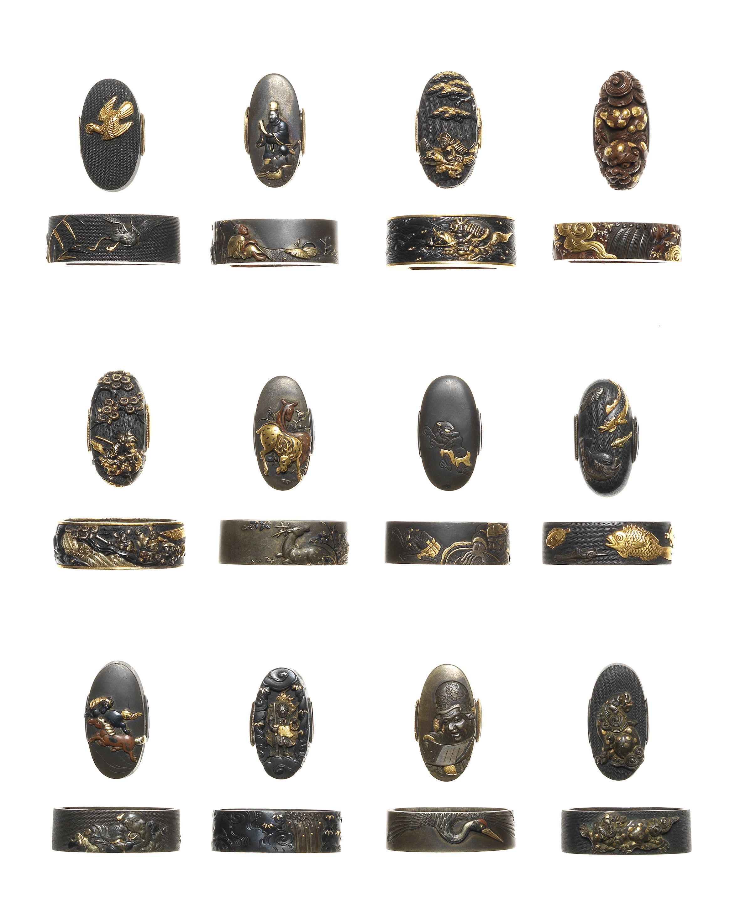 A Mito Fuchi-gashira, a Higo Fuchi-gashira, and an Ichinomiya pair of ...