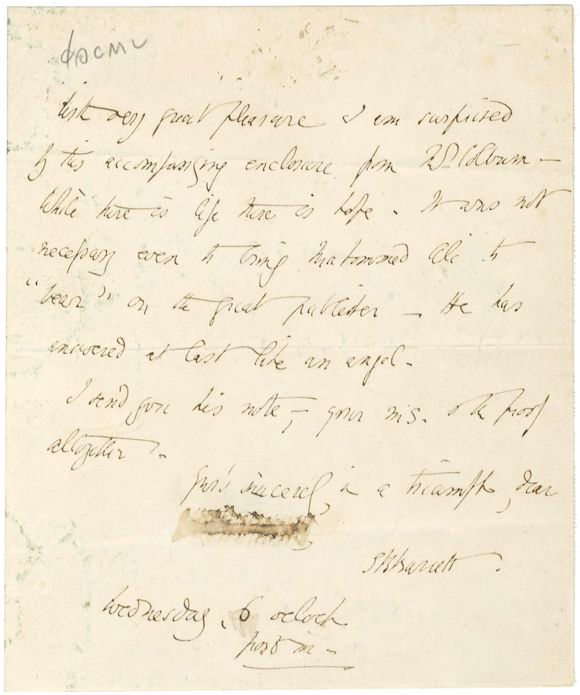 Bonhams : BROWNING (ELIZABETH BARRETT) Autograph letter signed, 1845