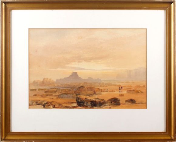 Bonhams : After George Bryant Campion Two figures walking on a beach ...