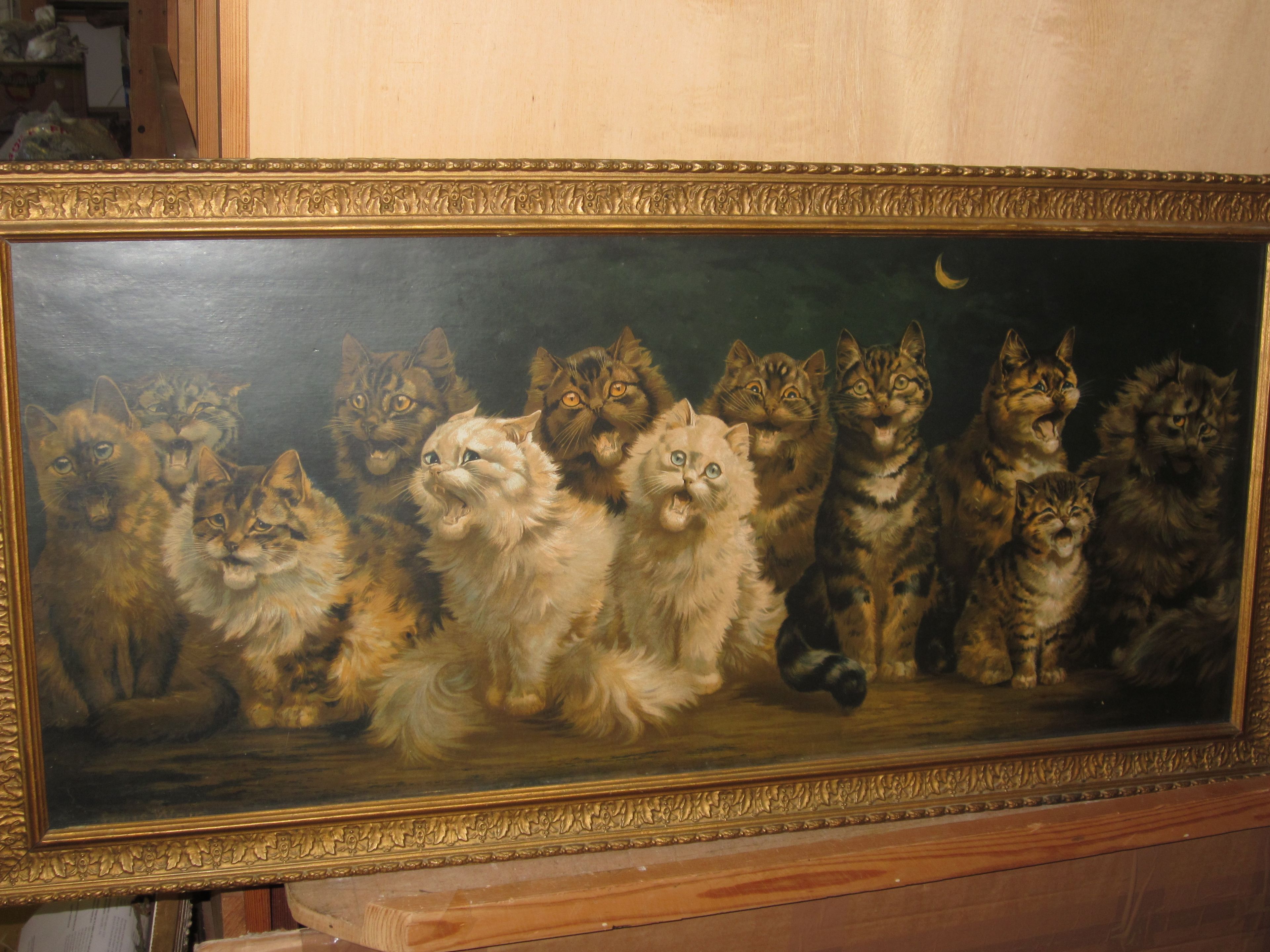 Bonhams : Louis Wain (British, 1860-1939) Cats chorus by moonlight