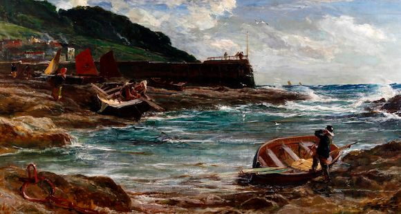 Bonhams : Edwin Ellis (British, 1841-1895) 'The Haven Under the Hill'