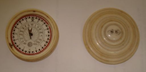 Bonhams : A turned ivory magnetic sundial, English, circa 1830, with ...