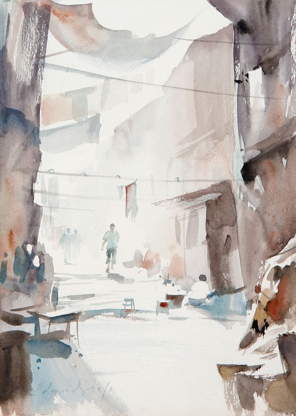 Bonhams : Edward Seago R.W.S. (British, 1910-1974) Back street, Hong Kong