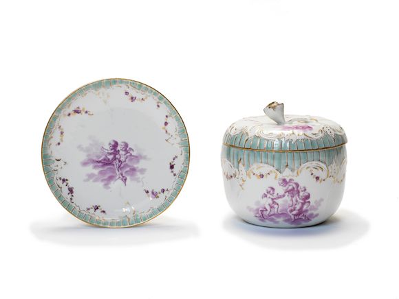 Bonhams : A Fürstenberg sugar box and cover and a saucer, circa 1754-59
