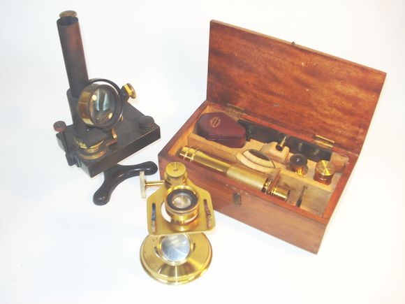 Bonhams : A Baker dissecting microscope, a Baker field microscope and a ...