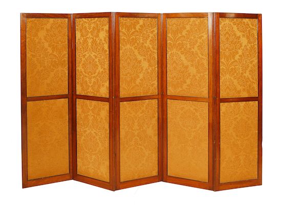 Bonhams : A Regency mahogany five panel screen