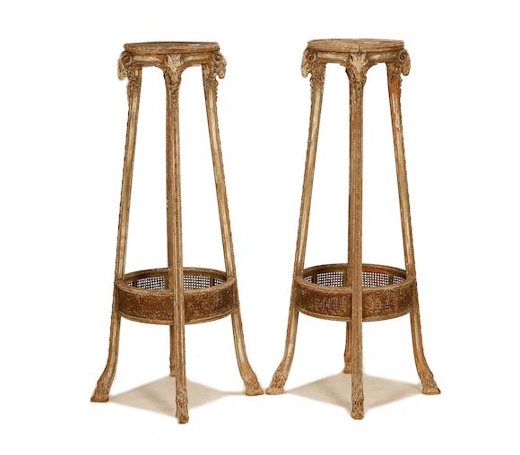 Bonhams : A pair of late 19th/ early 20th century carved and painted ...