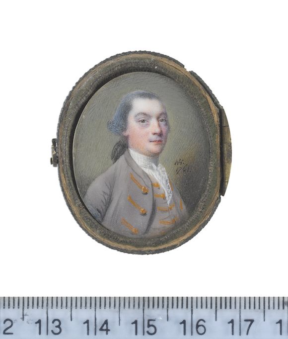 Bonhams : Nathaniel Hone (Irish, 1718-1784) A Gentleman, wearing mauve ...