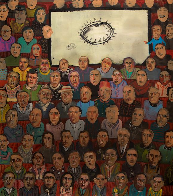 Bonhams : Edouardos Sakayan (Greek, born 1957) The spectators 180 x 160 cm.