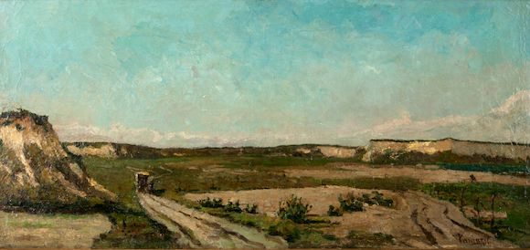 Bonhams : Périclès Pantazis (Greek, 1849-1884) Landscape 61 x 130 cm.